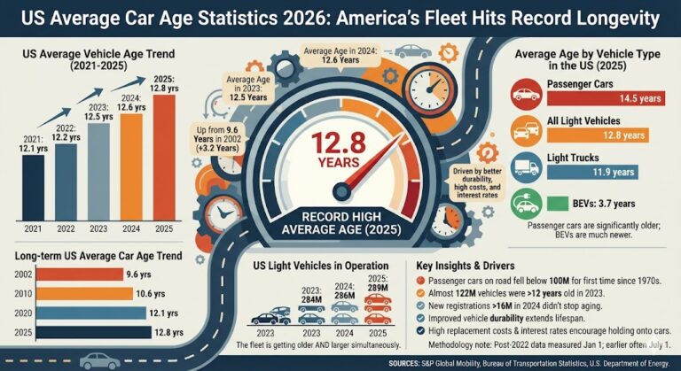 US Average Car Age Statistics 2026 - Car Audio Radar